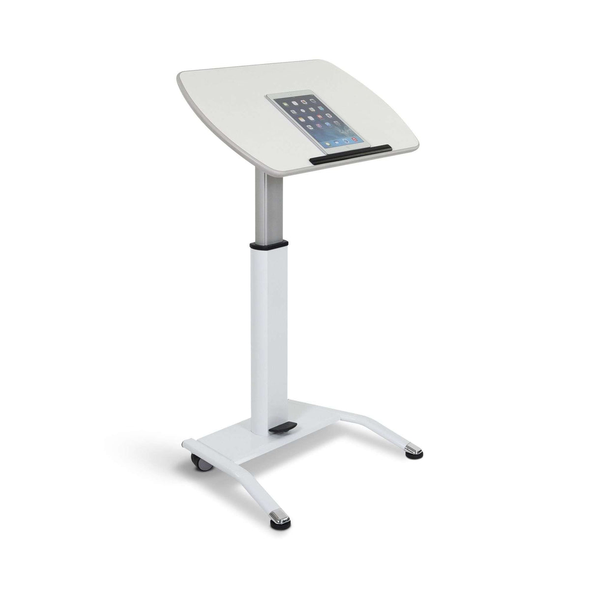 Luxor Mobile Pneumatic Adjustable-Height Lectern, LX-PNADJ-WH/LW ...