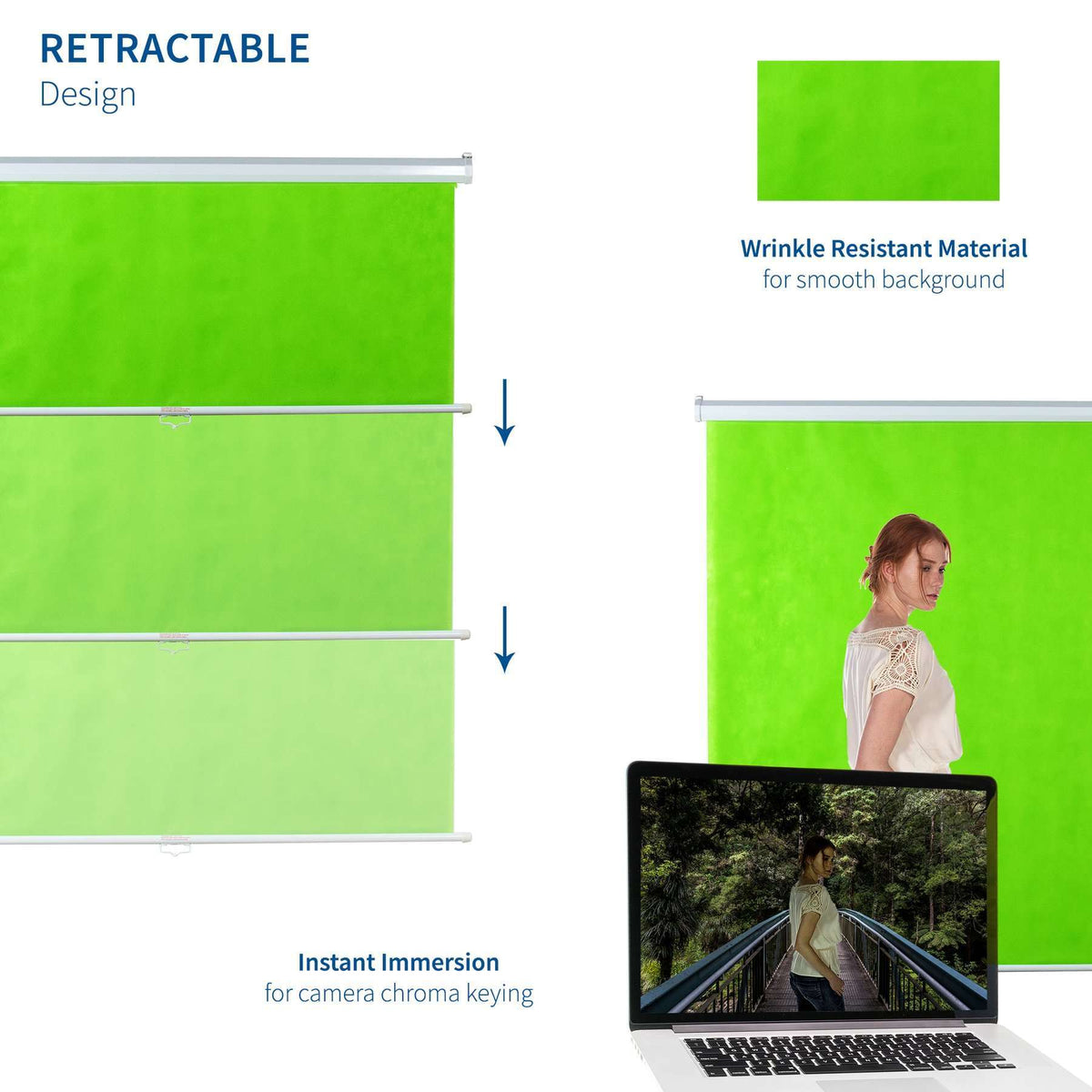VIVO 100" Rollable Pull-down Green Screen for TV Video Production, PS-M ...