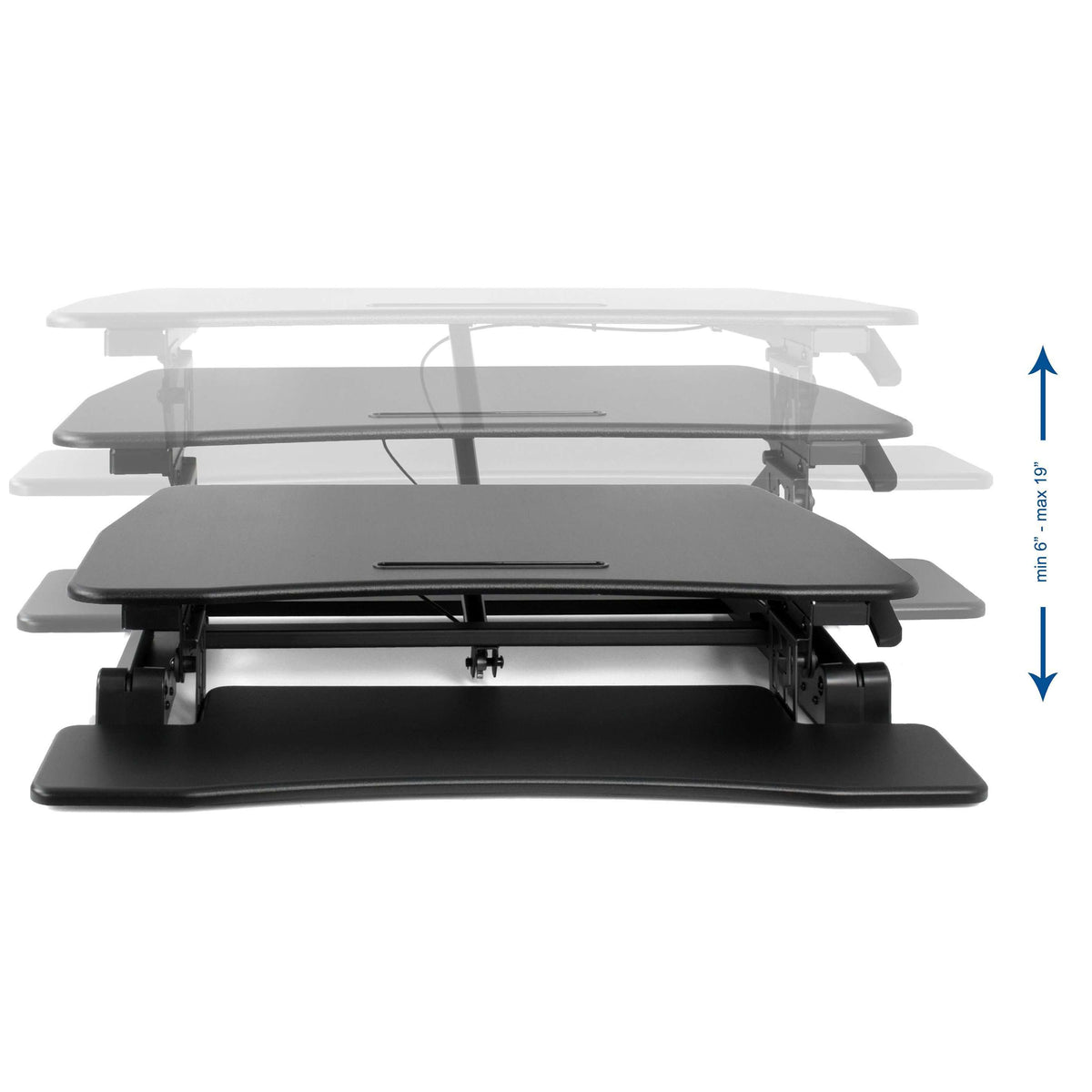 VIVO Black Height-Adjustable Standing Desk 36" Tabletop Riser, DESK-V0 ...