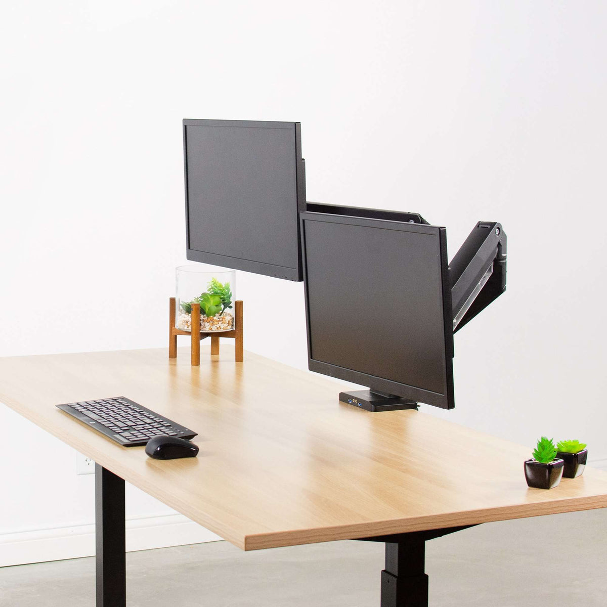 VIVO Premium Counter-Balanced Arm Dual Monitor Desk Mount with USB ...