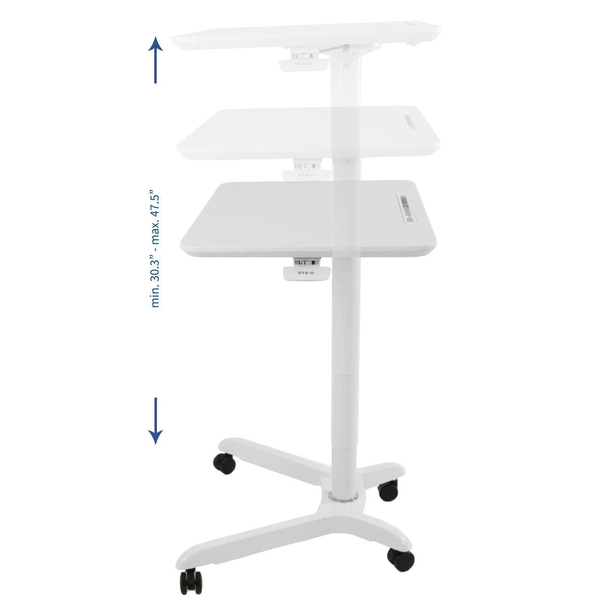VIVO White Sit-Stand Mobile Presentation Cart, CART-V000HW ...